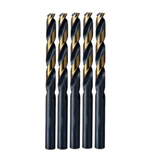 maxtool no.23 5pcs identical jobber length drills dia 0.154" hss m2 twist drill bits wire gauge gage numbered straight shank drills; jbn02h10r23p5