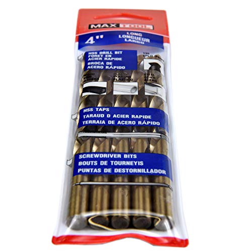 MAXTOOL 5/32" 5pcs Identical Jobber Length Drills HSS M35 Twist Drill Bits 5% Cobalt Fully Ground Golden Straight Shank Drills; JBF35G10R10P5