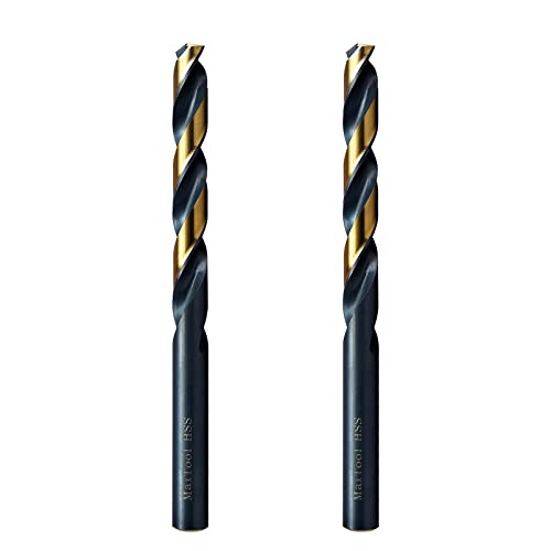 MAXTOOL Letter R 2pcs Identical Jobber Length Drills Dia 0.339" HSS M2 Twist Drill Bits Fully Ground Black-Bronze Straight Shank Drills; JBL02H10RRP2