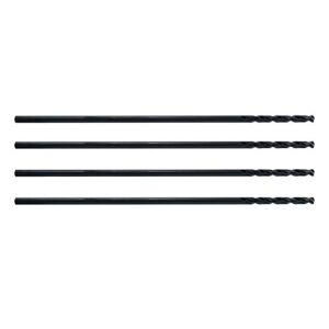 maxtool 1/8"x12" 4pcs identical aircraft extension drills hss m2 extra long deep twist drill bits straight shank fully ground black; acf02b12r08p4