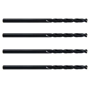 maxtool 7/32"x6" 4pcs identical aircraft extension drills hss m2 extra long deep twist drill bits straight shank fully ground black; acf02b06r14p4