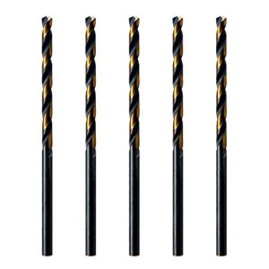 maxtool 4.0mm 5pcs identical jobber length drills hss m2 twist drill bits metric fully ground black & bronze straight shank drills; jbm02h10r040p5