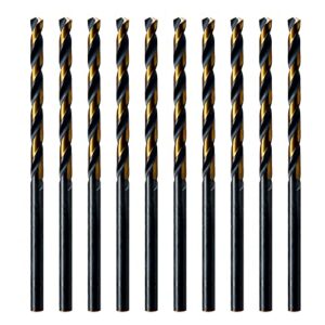 maxtool 3/64" 10pcs identical jobber length drills hss m2 twist drill bits fully ground black & bronze straight shank drills; jbf02h10r03p10