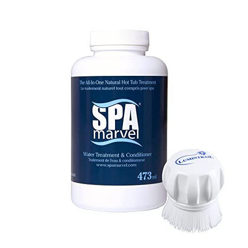 SPA Marvel Water Treatment & Conditioner for Hot Tubs, Spas, Cleaning, Pet Washing & More! - 16 Oz- Bundle with a Lumintrail Scrub