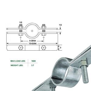 Highcraft DMST-H06 Riser Clamp Vertical Pipe Hanger for Copper, Iron, CPVC, PEX 6 in. Galvanized Steel