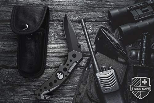 Swiss Safe Universal Tactical Knife Sheath Holster with Belt Loop - Pouch Fits Any 5" Folding Pocket Knife