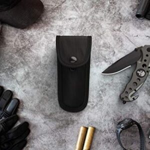 Swiss Safe Universal Tactical Knife Sheath Holster with Belt Loop - Pouch Fits Any 5" Folding Pocket Knife