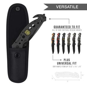 Swiss Safe Universal Tactical Knife Sheath Holster with Belt Loop - Pouch Fits Any 5" Folding Pocket Knife