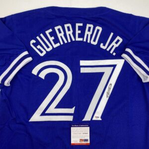 Autographed/Signed Vladimir Vlad Guerrero Jr. Toronto Blue Baseball Jersey PSA/DNA COA