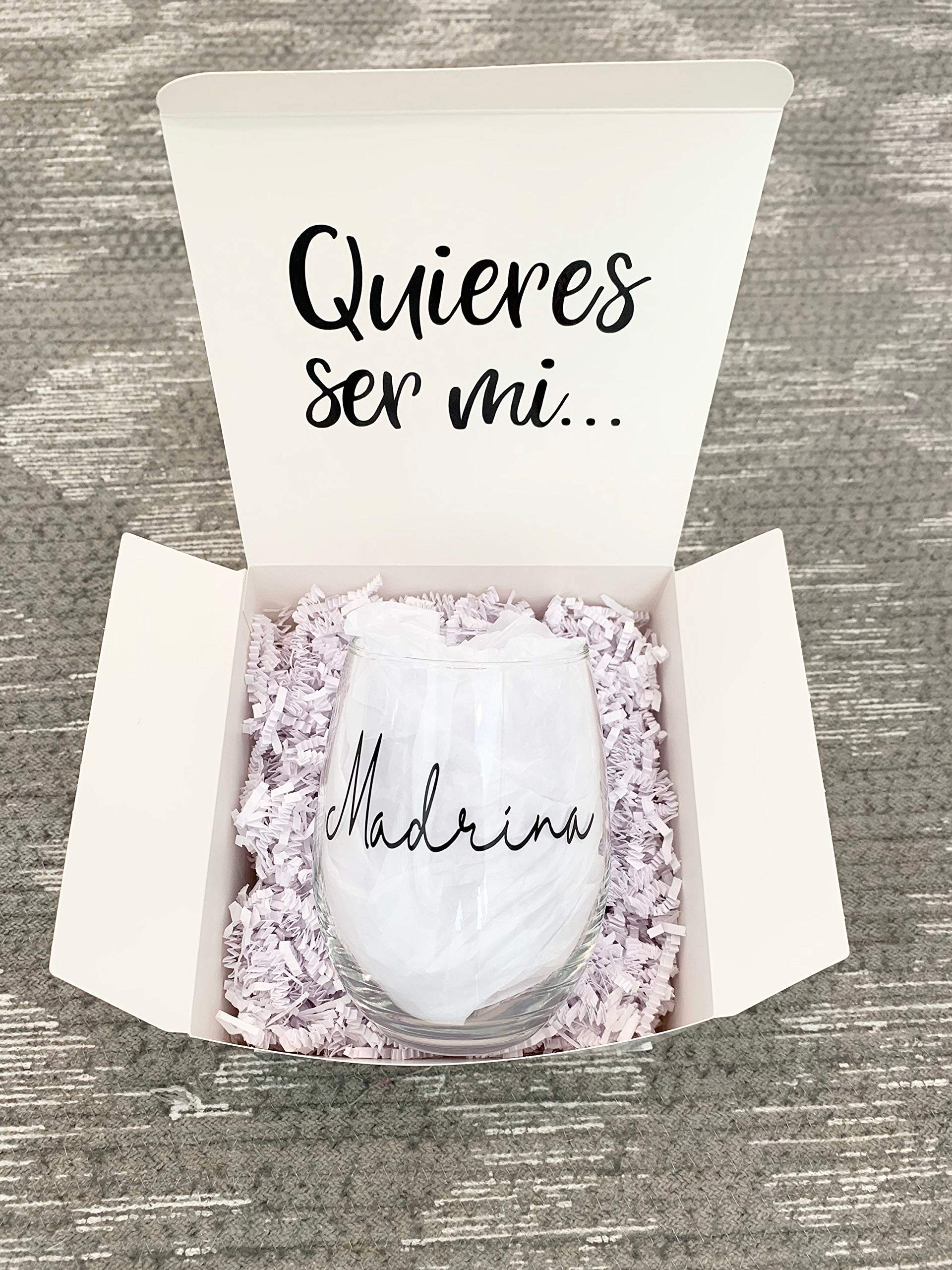 Madrina Gift, Godmother Proposal Gift, Godmother Box, Will you be my Godmother, Baptism Godmother, Godmother Wine glass, Godparent Gift