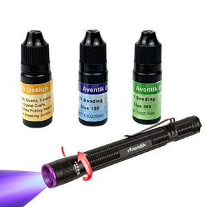 d aventik edison design three best selected bonding uv glues combo tool kit with 395nm zoom-able uv pen most versatile application in bonding plastic welding