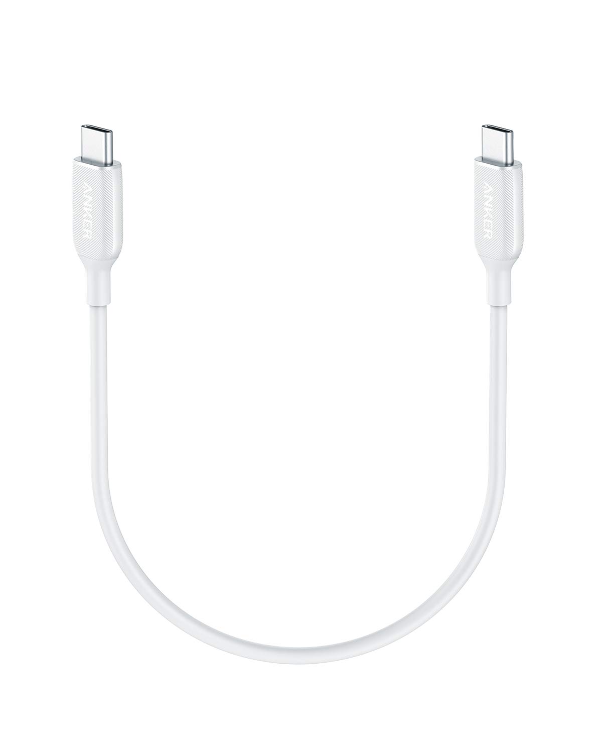 Anker 60W, Powerline III USB-C to USB-C Cable 2.0, USB C Charger Cable 1ft for MacBook Pro 2020, iPad Pro 2020, Switch, Samsung Galaxy S20 Plus S9 S8 Plus, Pixel, and More (White)