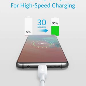 Anker 60W, Powerline III USB-C to USB-C Cable 2.0, USB C Charger Cable 1ft for MacBook Pro 2020, iPad Pro 2020, Switch, Samsung Galaxy S20 Plus S9 S8 Plus, Pixel, and More (White)