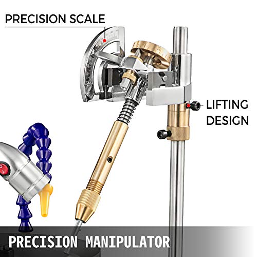 VEVOR Gem Faceting Machine 180W Jade Grinding Polishing Machine 3000RPM Rock Polisher Jewel Angle Polisher with Faceted Manipulator Led Light and Water Pump Flat Grinder for Jewelry Polisher(110V)