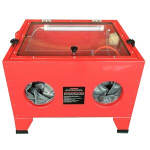 parts-diyer 25 gallon bench top air sandblasting cabinet sandblaster blast large cabinet air sand blaster w/spray gun steel best gift for christmas