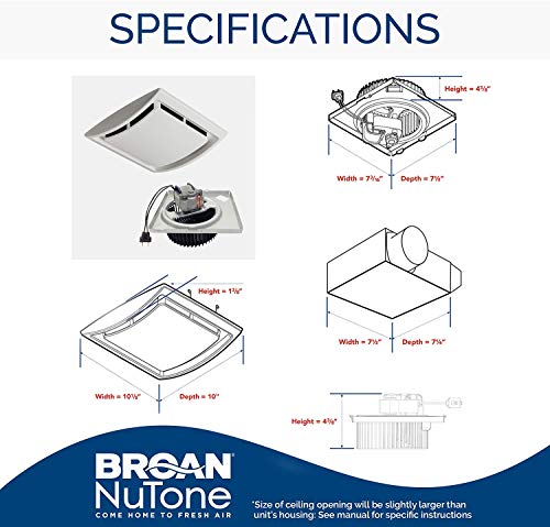 Broan-NuTone QK60S Bathroom Ventilation Grille Upgrade QuickKit, 2.5 Sones, 60 CFM Fan Motor, White