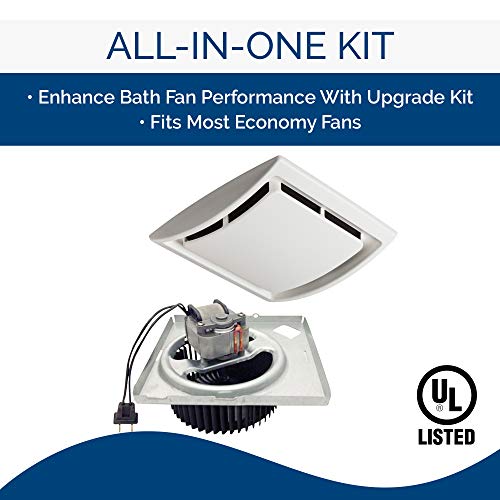 Broan-NuTone QK60S Bathroom Ventilation Grille Upgrade QuickKit, 2.5 Sones, 60 CFM Fan Motor, White