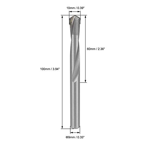 uxcell Cemented Carbide Twist Drill Bits 10mm Metal Drill Cutter for Stainless Steel Copper Aluminum Zinc Alloy Iron 2 Pcs