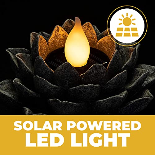 VP Home Lotus Flower Solar Powered LED Outdoor Decor Garden Light Lotus Solar Light for Home, Patio, Yard Solar Lotus Flower Light Outdoor Patio Table Decorations