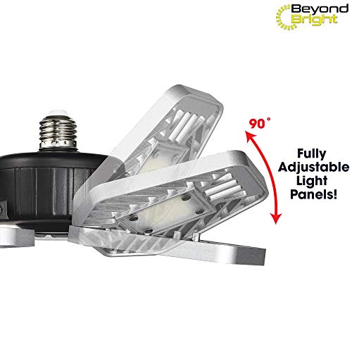 Ontel Beyond Bright LED Ultra-Bright Garage Light - 3 Adjustable Panels, Energy Efficient, Easy to Install, Durable and Long-Lasting Light for Garages, Warehouses and More