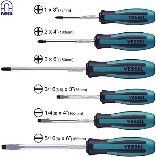 VESSEL MEGADORA Screwdriver Set 6pcs. 9006PB (Paper Box)