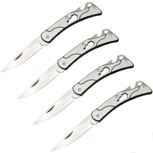 wwzj stainless steel self-defense folding pocket knife with bottle opener, mini knife(4 knives)