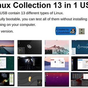 Linux Collection on 32GB USB - 13 Linux: Mint Mageia Ubuntu Debian FerenOS PepperMint ElementaryOS openSUSE 4MLinux Bodhi CentOS Zorin LinuxLight