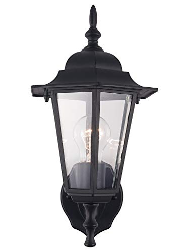 YaoKuem Outdoor Wall Lantern, Wall Sconce as Porch Lighting Fixture, E26 Base 60W Max, Metal Housing Plus Glass, Wet Location Rated, Bulbs not Included