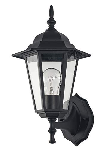 YaoKuem Outdoor Wall Lantern, Wall Sconce as Porch Lighting Fixture, E26 Base 60W Max, Metal Housing Plus Glass, Wet Location Rated, Bulbs not Included