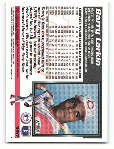 1995 Topps #350 Barry Larkin NM-MT Cincinnati Reds Baseball