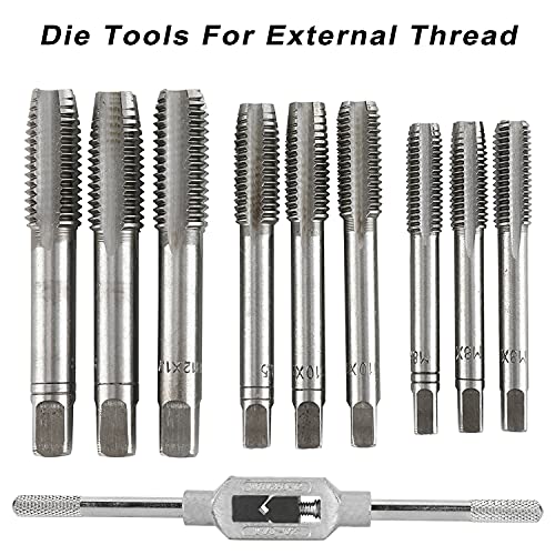 Toolly Tap and Die Set, 32pcs Metric Hardened Steel Tool Set, Essential Threading & Rethreading Tool with Storage Case