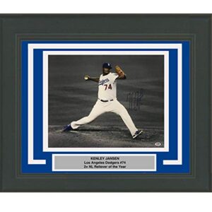 framed autographed/signed kenley jansen los angeles la dodgers 16x20 baseball photo psa/dna coa