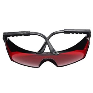 ANZESER Laser Safety Glasses with Adjustable Temple, Laser Eye Protection Safety Glasses, Red Lens, Black Frame, Black case