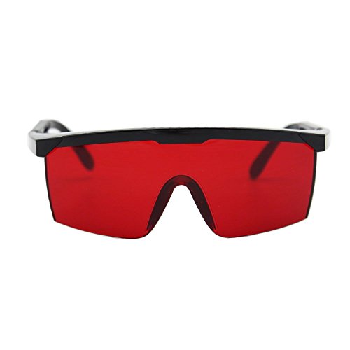 ANZESER Laser Safety Glasses with Adjustable Temple, Laser Eye Protection Safety Glasses, Red Lens, Black Frame, Black case