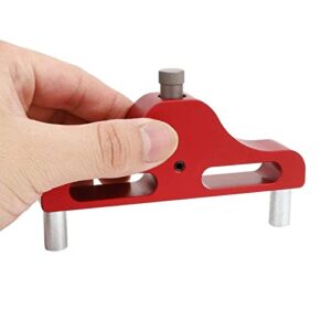 Aluminum Alloy Center Scriber,Center Mark Finder Tool,Woodworking Scriber Center Line Marking Tool,95mm Measuring Range,High Measuring Accuracy,For Woodworking Marking(Red)