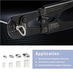 iCrimp Wire Rope Crimping Tool/Cutter for Aluminum Oval Sleeves,Stop Sleeves,Crimp Ferrules,Crimping Loop sleeve From 3/64-inch to 1/8-inch