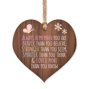 always remember you are braver wood signs with quotes | birthday presents for friends | positive gifts inspirational plaques uplifting for women | wall decor encouragement