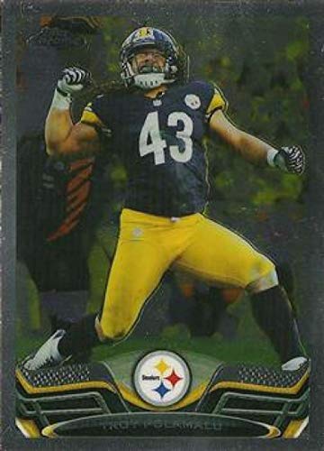 2013 Topps Chrome Football #123 Troy Polamalu Pittsburgh Steelers Official NFL Premium Trading Card From The Topps Company