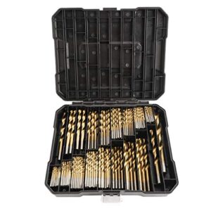 yaegoo titanium twist drill bit set high speed steel for steel, wood, plastic, metal, copper, aluminum alloy with storage case (230 pcs)