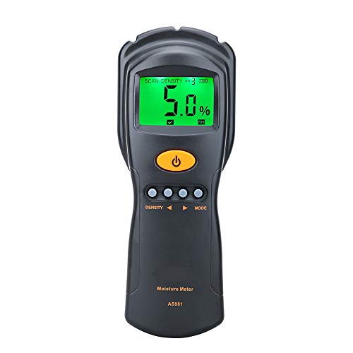 Wood Moisture Meter, Lumber Damp Detector, Moisture Content Tester with LCD Display, Range 2%～70%, Suitable for Measuring The Containing Water of Wood, Bamboo, Paper & Herbals