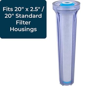 SpiroPure SP-EPM-20 20x2.5 10 Micron NSF Certified Coconut Shell Carbon Block Water Filter Cartridge EPM-20 155635-43 CB-25-2010 (Case of 6)