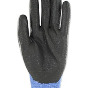 MAGID ANSI A5 D-ROC AeroDex 18-Gauge Work Gloves, 12 Pairs, Foam Nitrile Coated, Size 9/Large, Blue