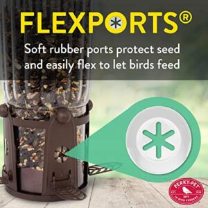 Perky-Pet 334-1SR Squirrel-Be-Gone Max Large Wild Bird Feeder with Flexports, Squirrel Proof Bird Feeder with Weight-Activated Perches - 4LB Seed Capacity