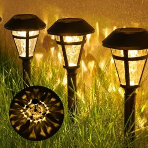 twinsluxes 12 pack solar pathway lights outdoor waterproof garden walkway lights led landscape lighting auto on/off dusk to dawn for pathway,sidewalk, lawn, patio, yard - warm white…