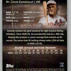 2019 Stadium Club Baseball #273 Rogers Hornsby St. Louis Cardinals Official MLB Trading Card From Topps