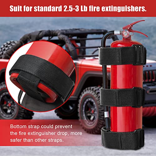 Luxiv Fire Extinguisher Mount Holder for Jeep, 3rd Party Accessory for Jeep Wrangler Fire Extinguisher Holder Roll Bar Fire Extinguisher Strap for Jeep Wrangler CJ, YJ, TJ, LJ, JK, JKU, JL, JLU