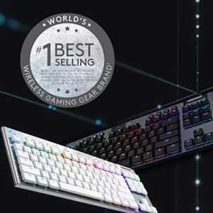 Logitech G915 TKL Tenkeyless Lightspeed Wireless RGB Mechanical Gaming Keyboard, Low Profile Switch Options, Lightsync RGB, Advanced Wireless and Bluetooth Support - Tactile,Black