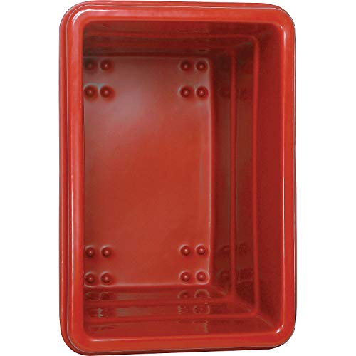 Global Industrial 6 Bushel Plastic Bulk Box Truck, Steel Chassis Base, Red, 33-2/5"L x 23" W x 24-1/2"H