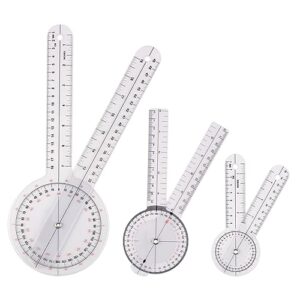 ultrassist premium goniometer set (3 pieces), 360 degree 6", 8", 12" complete set, measuring tool