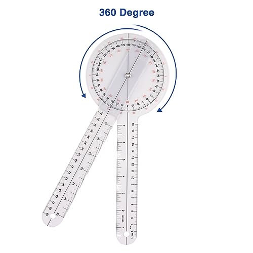 Ultrassist Premium Goniometer Set (3 Pieces), 360 Degree 6", 8", 12" Complete Set, Measuring Tool